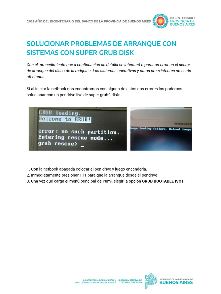 Reparar Arranque con Super Grub Disk | PDF