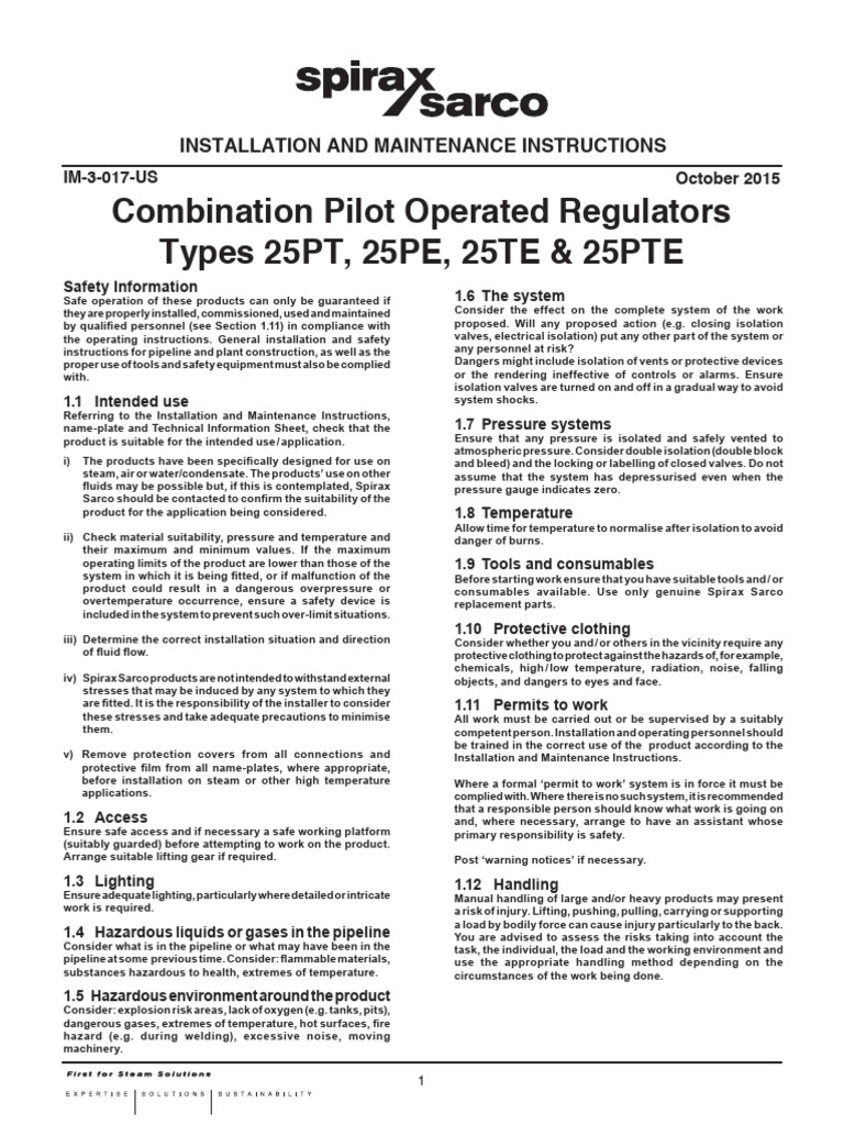 25PT 25pe 25te 25 Pte-Im-3-017-Us | PDF | Valve | Pipe (Fluid Conveyance)