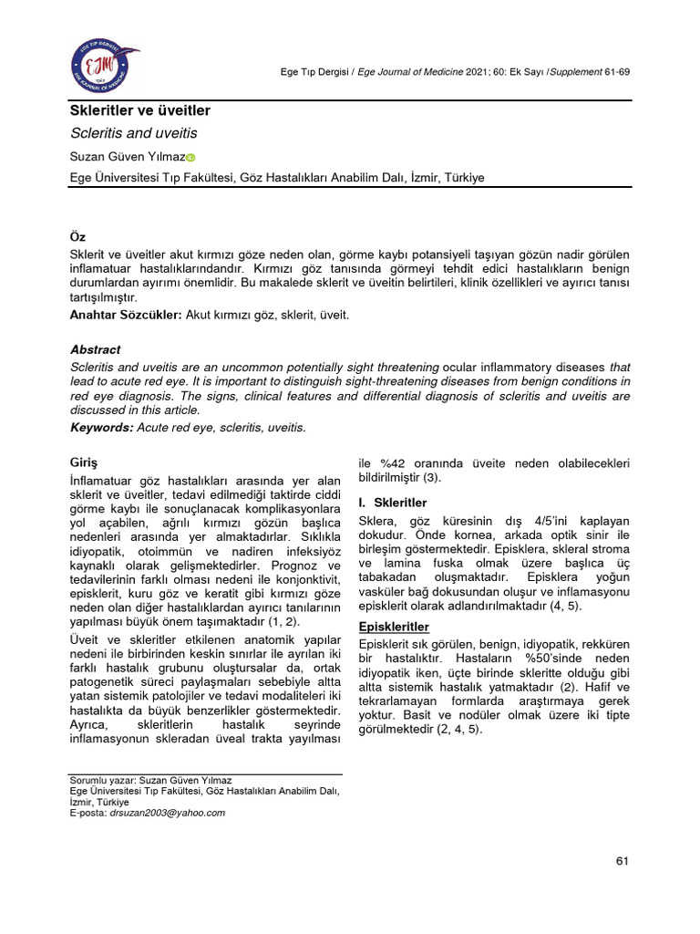 Skleri̇t Ege Tip Dergi̇s | PDF