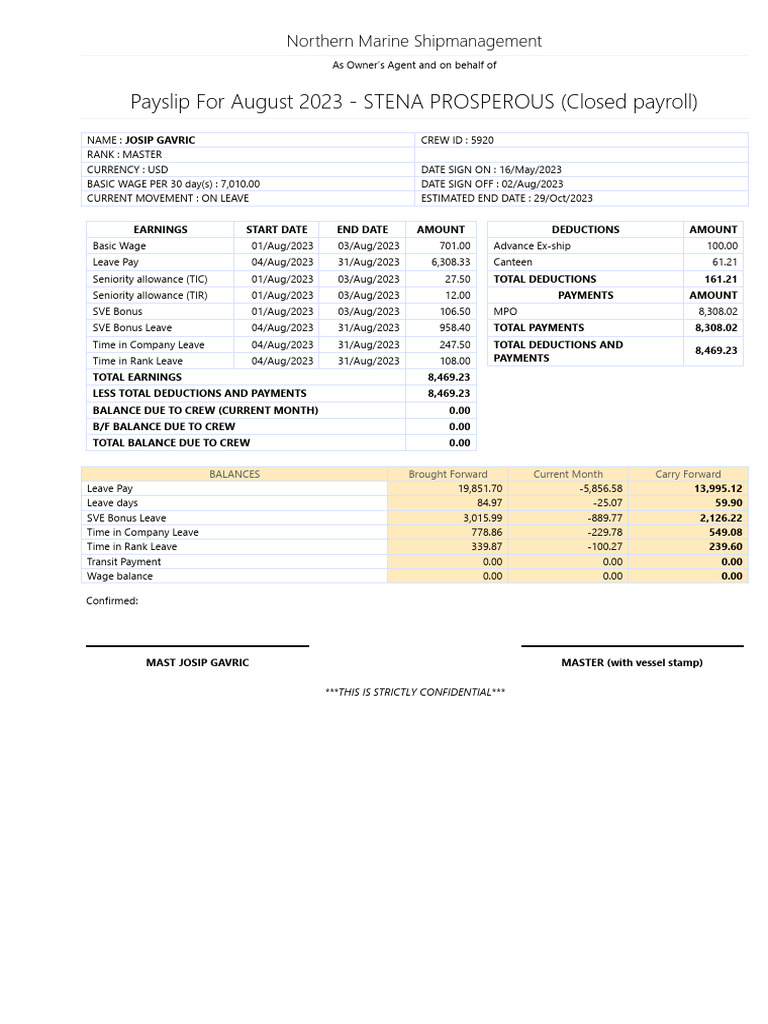 Payslip | PDF | Paycheck | Factor Income Distribution