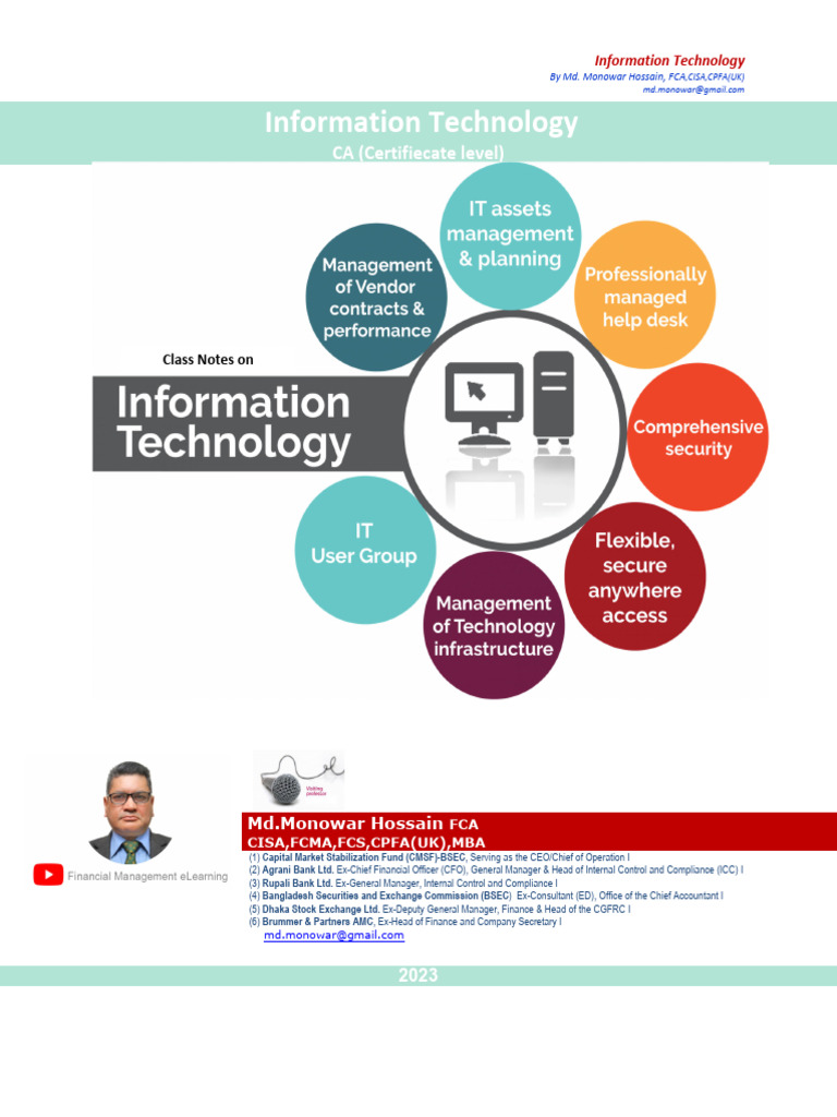 CA (CL) IT (Module-1) (01) Information Systems in Business by MD - Monowar FCA, CISA | PDF ...