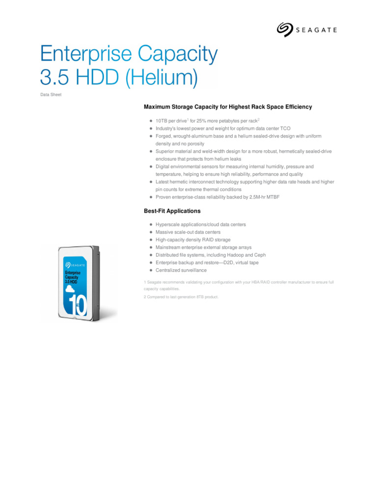 DSST10000NM0016 | PDF | Hard Disk Drive | Byte