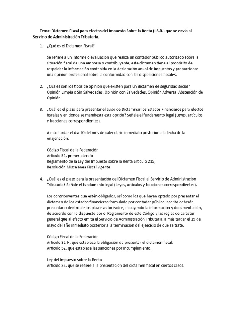 Dictamen Fiscal 2022: Requisitos y Plazos | PDF | Contabilidad | Contador