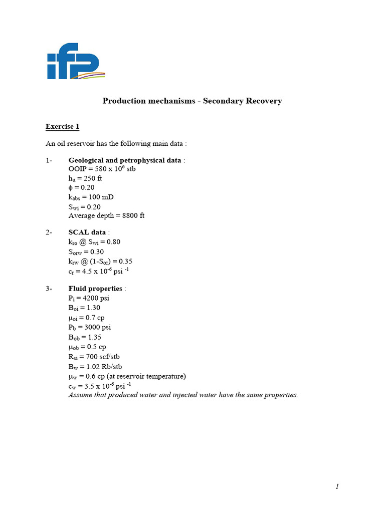 Secondary Recovery in Oil Reservoirs | PDF | Petroleum Reservoir ...