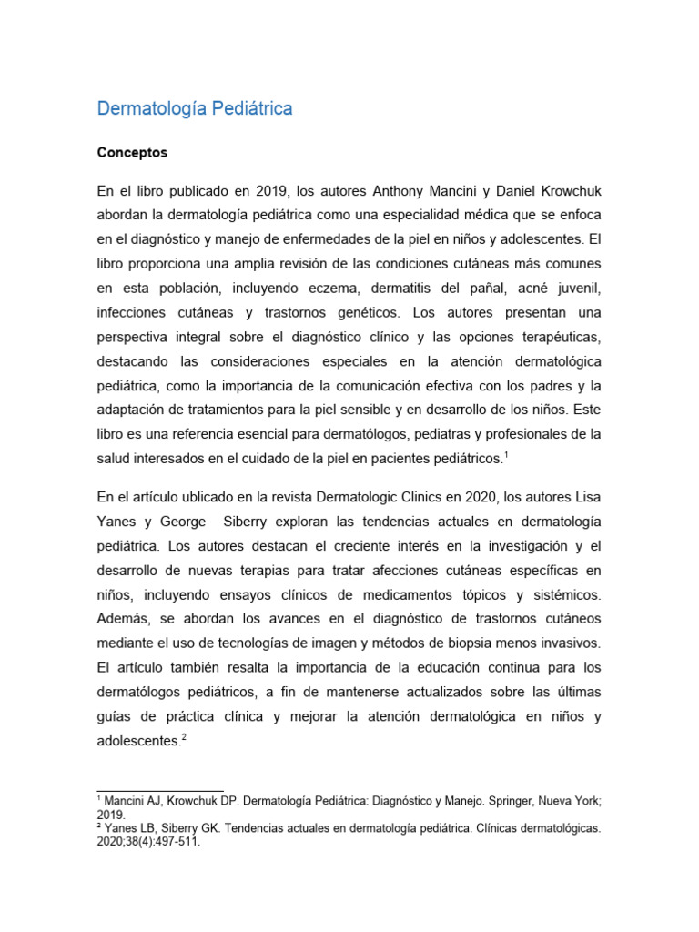 Guía de Dermatología Pediátrica | PDF | Piel | Dermatología