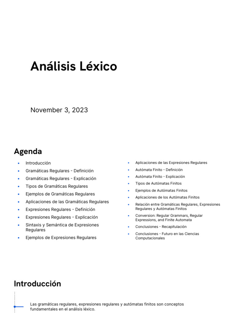 Análisis Léxico | PDF | Expresión regular | Lenguaje de programación
