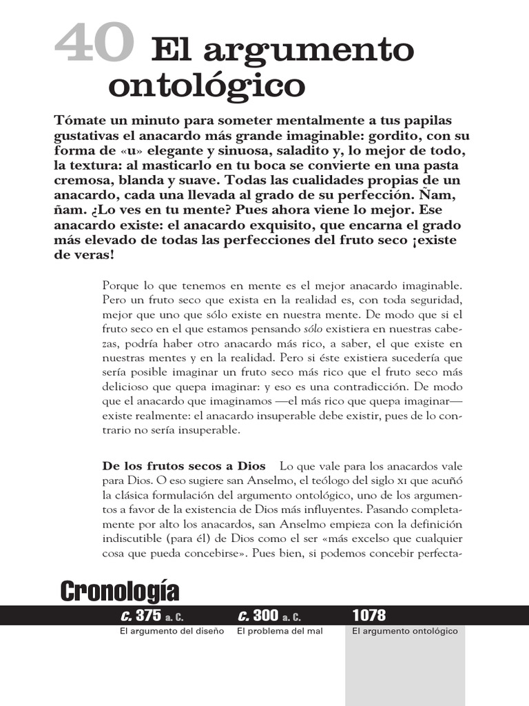 Argumento Ontológico de Anselmo | PDF | Dios | Lógica
