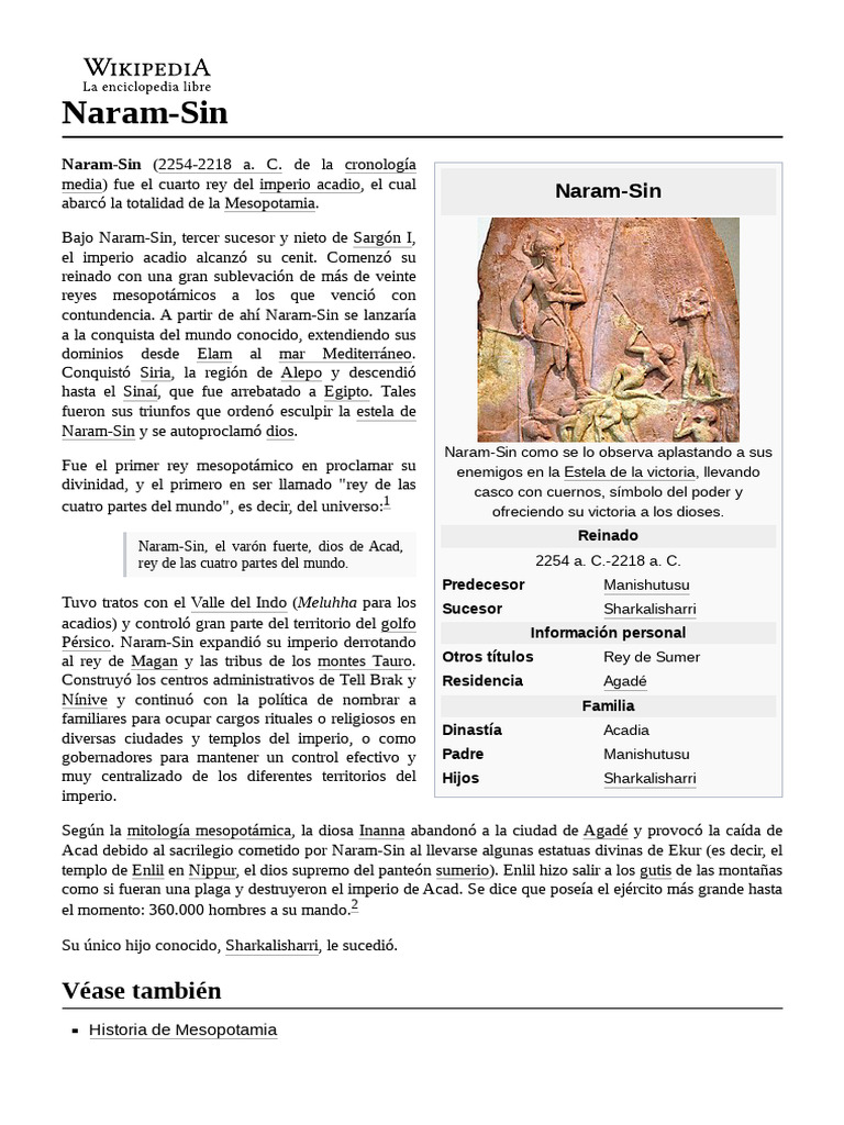 Naram Sin | PDF | Edad de Bronce | Antiguo Cercano Oriente