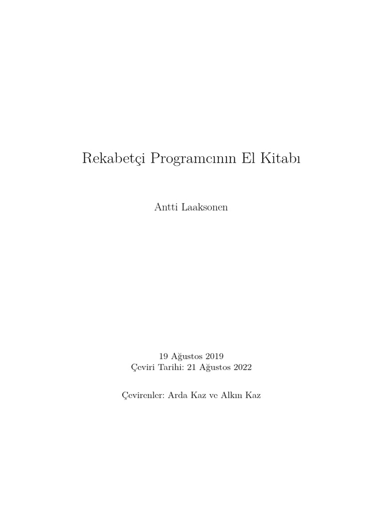 Competitive Programmer's Handbook | PDF