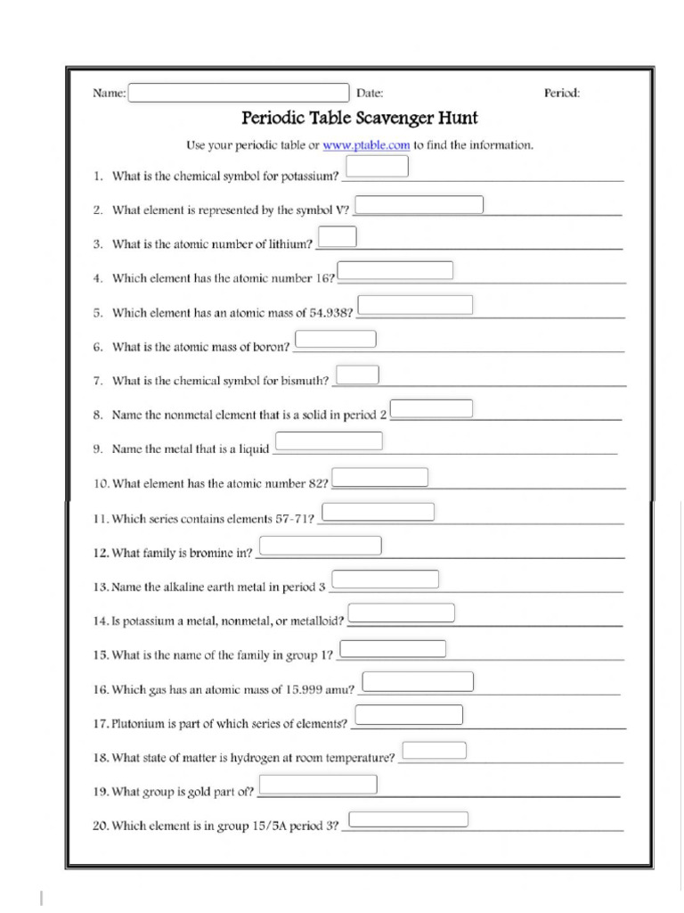 Chemistry Extra Points Activity | PDF