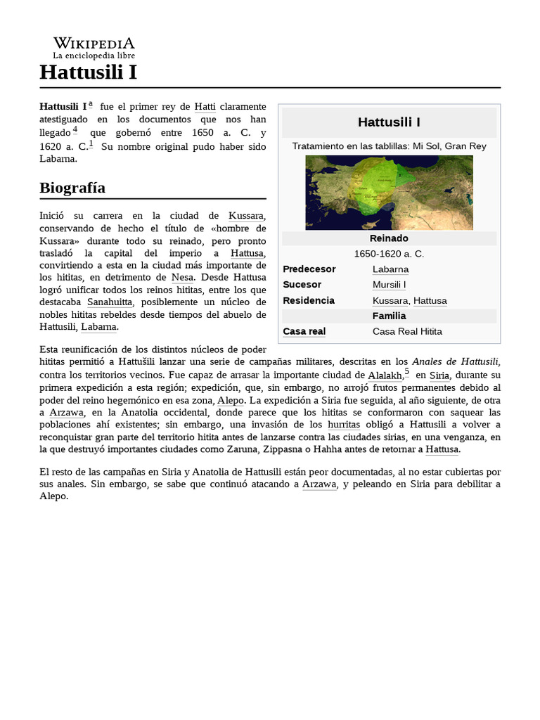 Hattusili I | PDF | Hititas | Antigua siria
