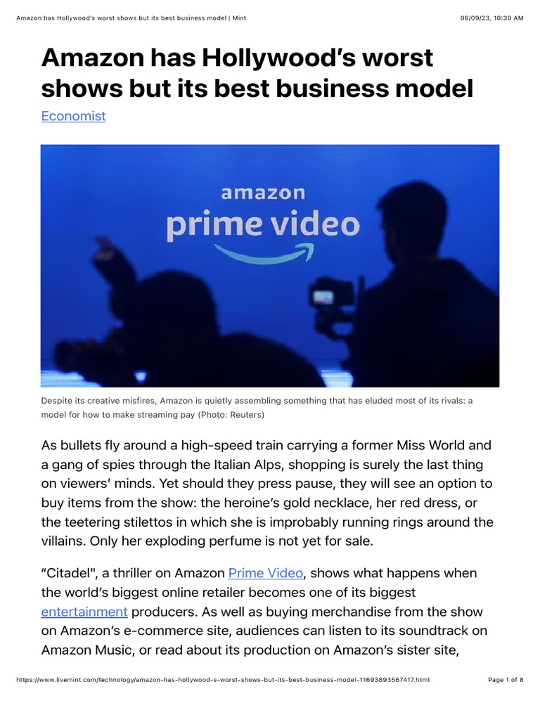 Amazon Has Hollywood's Worst Shows But Its Best Business Model - Mint ...