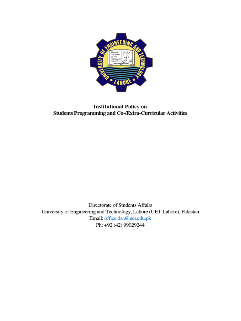 Students Programming Policy UET Lahore 2023 Final 2 | PDF Students Programming Policy UET Lahore 2023 Final 2 | PDF