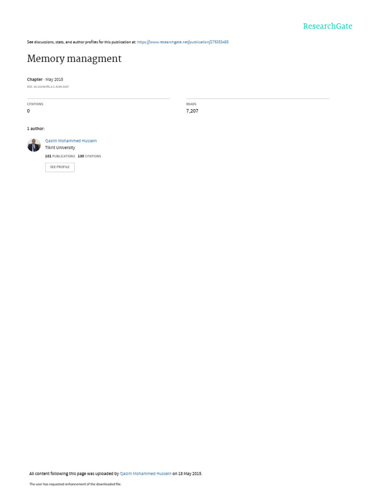 Memorymanagement | Download Free PDF | Computer Data Storage | Computer Data