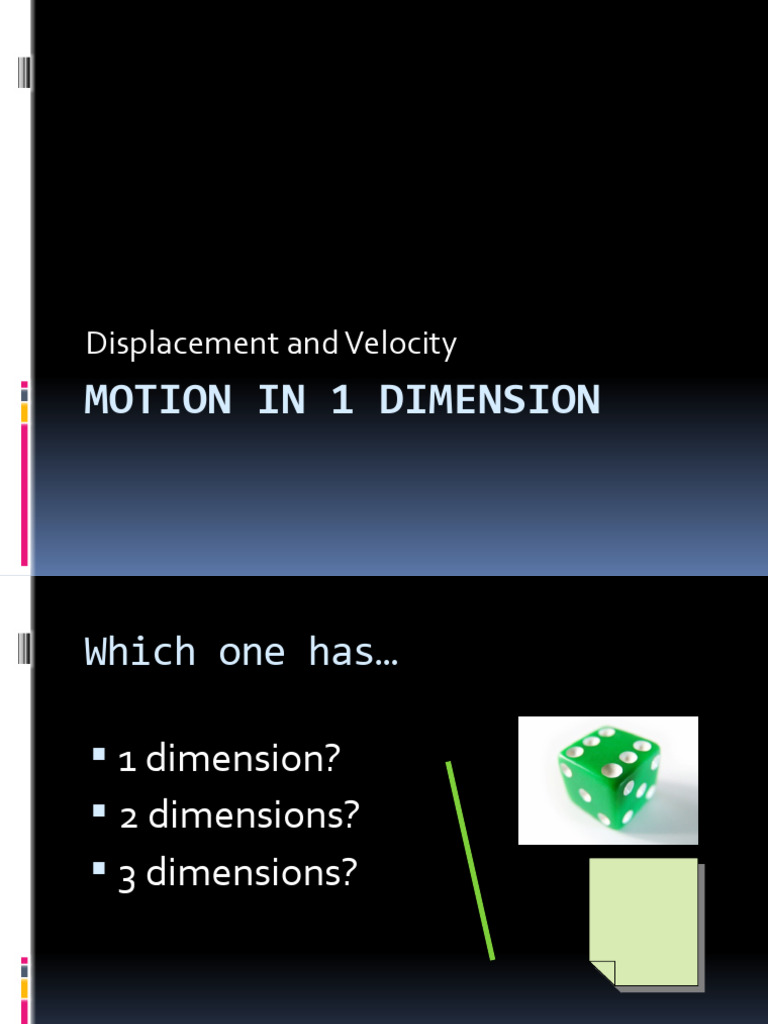 Motion in 1 Dimension | PDF | Velocity | Euclidean Vector