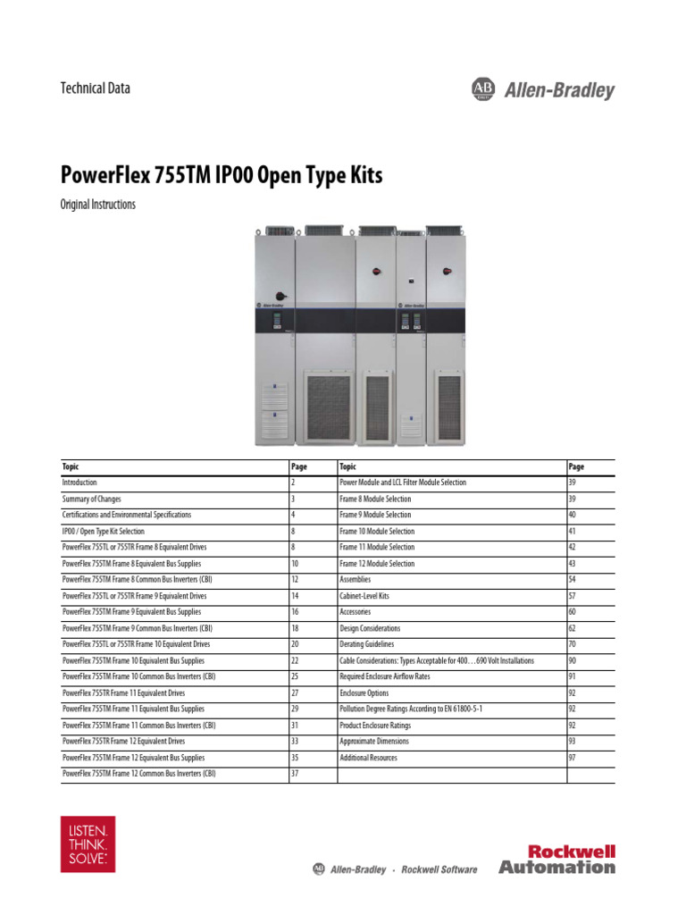Powerflex 755Tm Ip00 Open Type Kits: Technical Data | PDF | Power ...