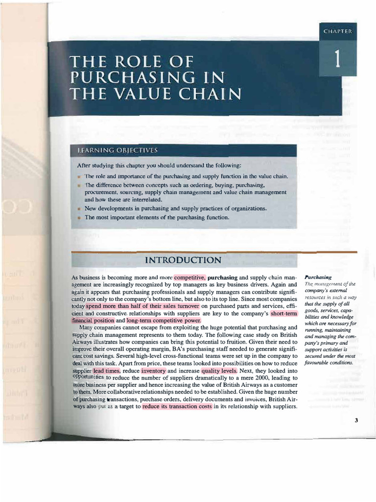 Chapter 1 | PDF | Supply Chain | Procurement