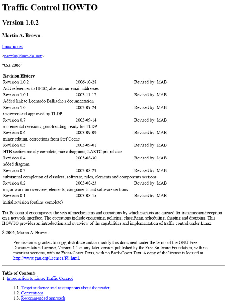 Traffic Control HOWTO | PDF | Computer Network | Scheduling (Computing)