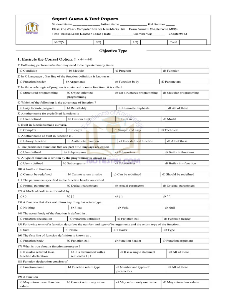 Unsolved MCQs | PDF | Parameter (Computer Programming) | Variable (Computer Science)
