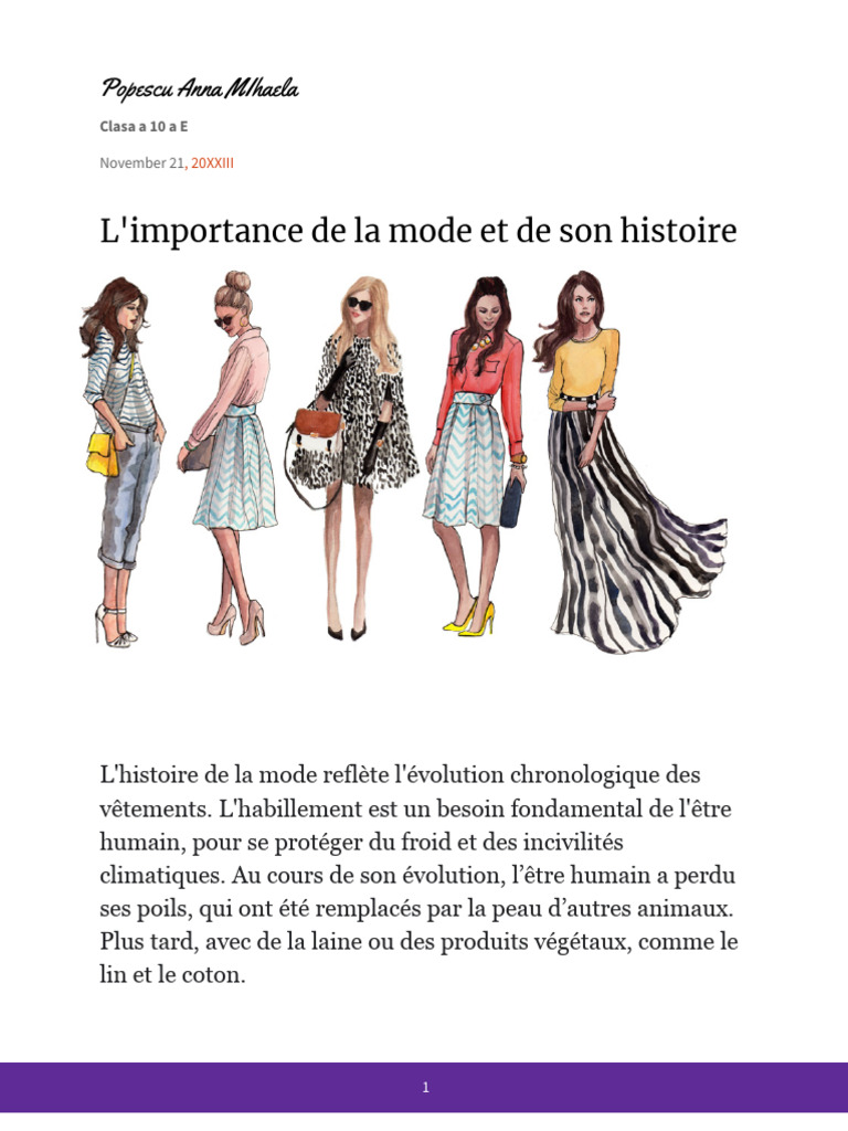 Histoire et importance de la mode | PDF | Vêtements | Humain