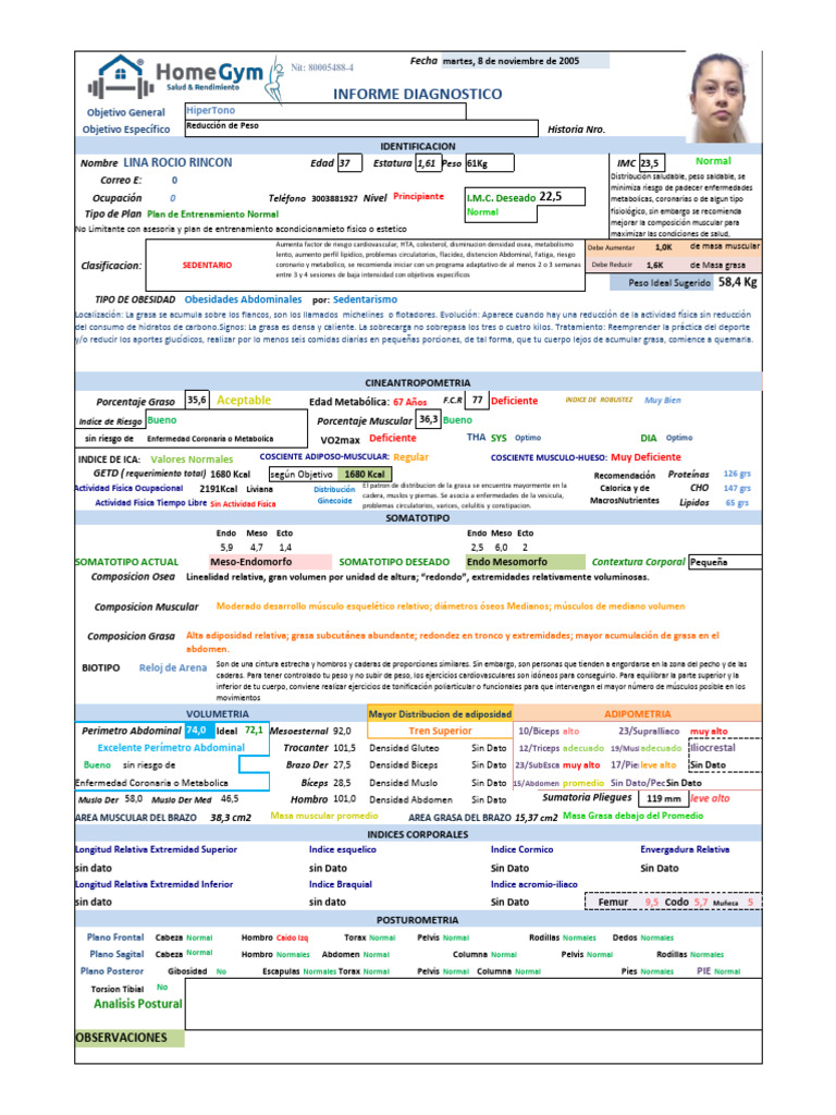 LINA ROCIO RINCON Consolidado | PDF | Tejido adiposo | Índice de masa ...