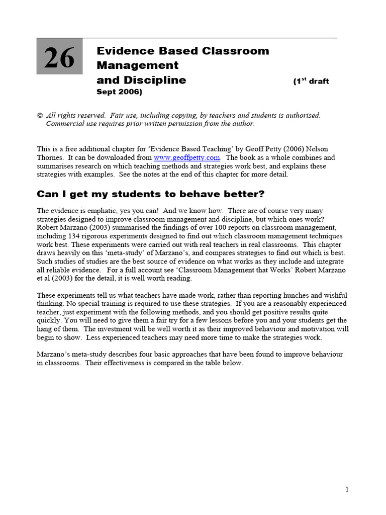 Classroom Management 2 | PDF | Classroom Management | Teachers