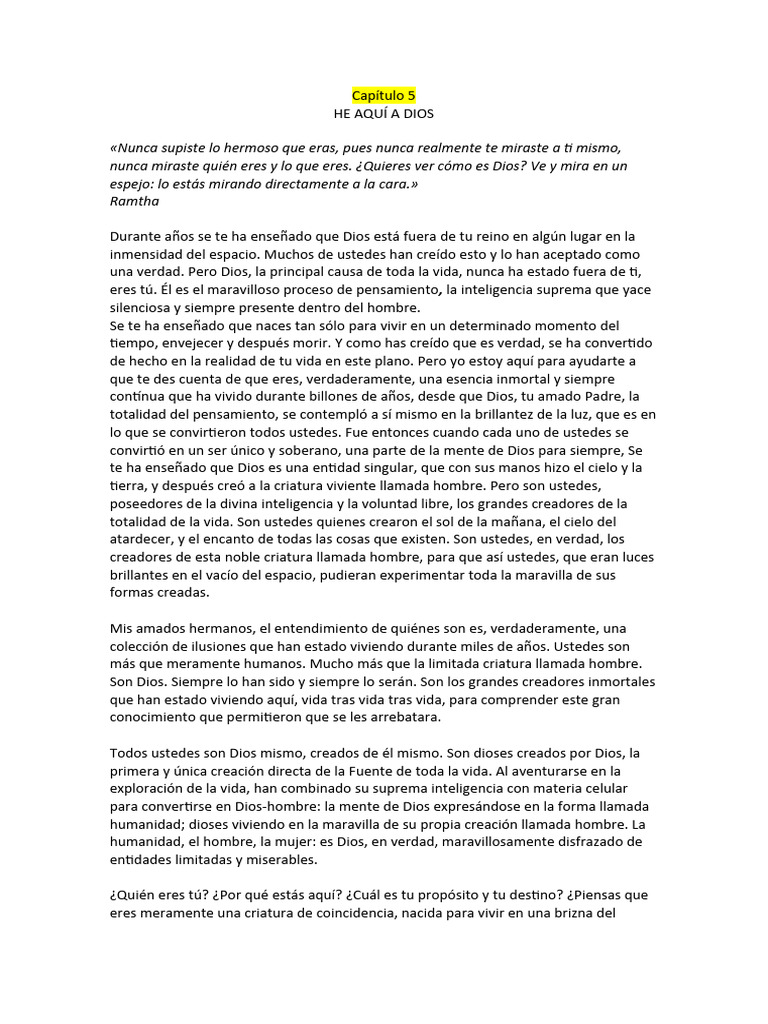Capítulo 5 EL LIBRO BLANCO | PDF | Verdad | Dios