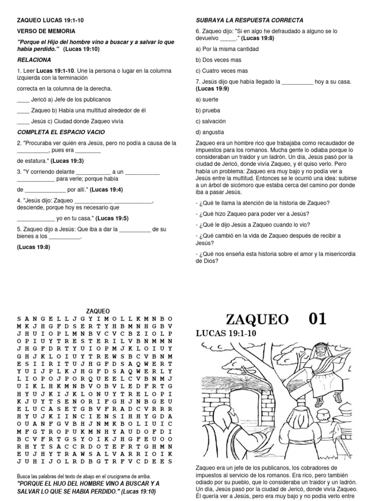 Zaqueo: Encuentro Transformador con Jesús | PDF
