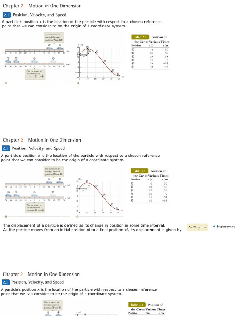 Chapter 2 1D Motion | PDF | Velocity | Euclidean Vector