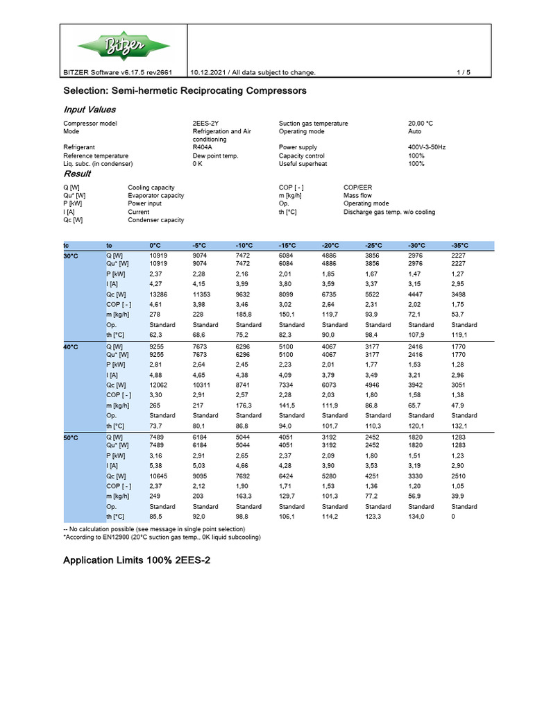 Bitzer 2EES-2Y-40S Specifications | PDF | Mechanical Engineering ...