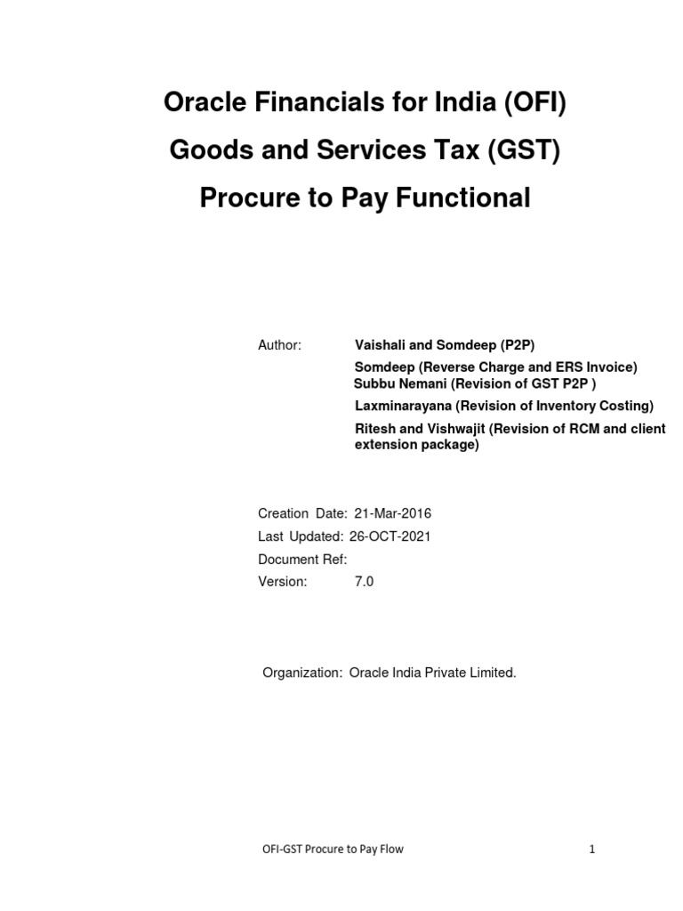 Ofi GST P2P | PDF | Invoice | Receipt