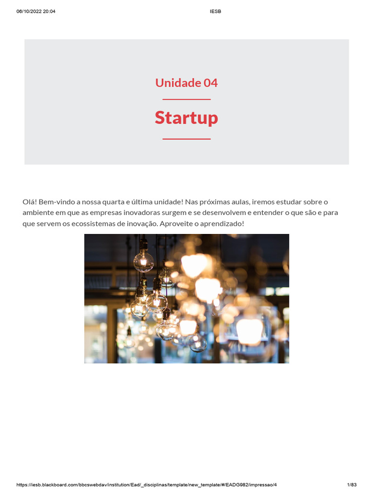 Unidade 04 - Startup | PDF | Empresa Startup | Microempresas e Empreendedores