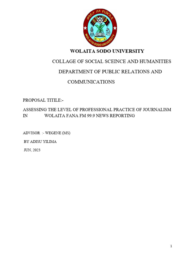 Adisu 1219 | PDF | Quantitative Research | Journalism