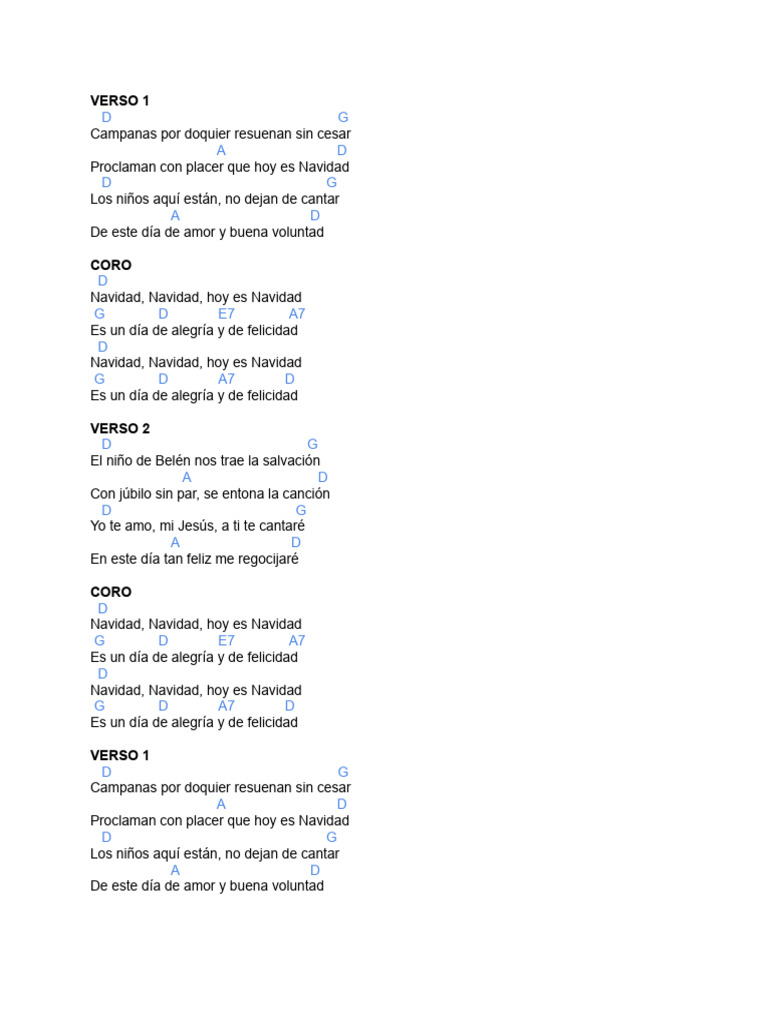 Navidad, Navidad, Hoy Es Navidad - D | PDF