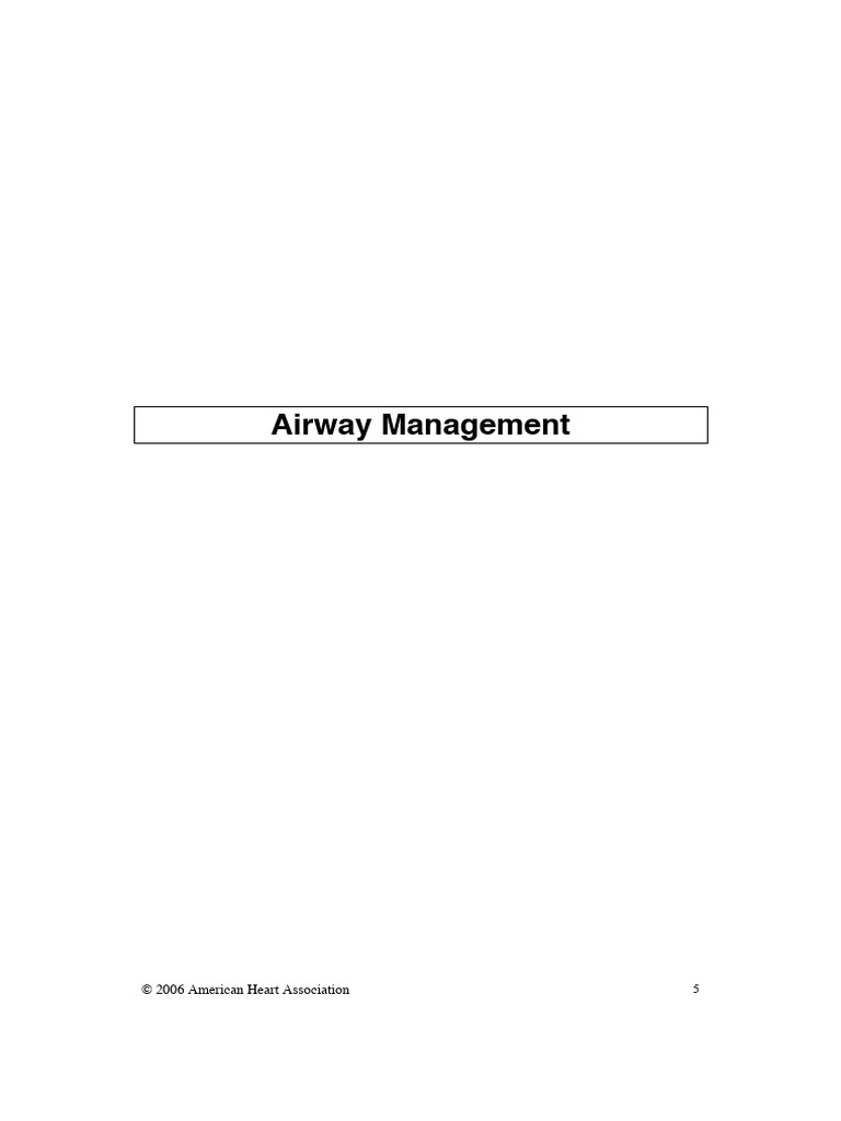 01 Airway Management | PDF | Cardiopulmonary Resuscitation | Medical ...