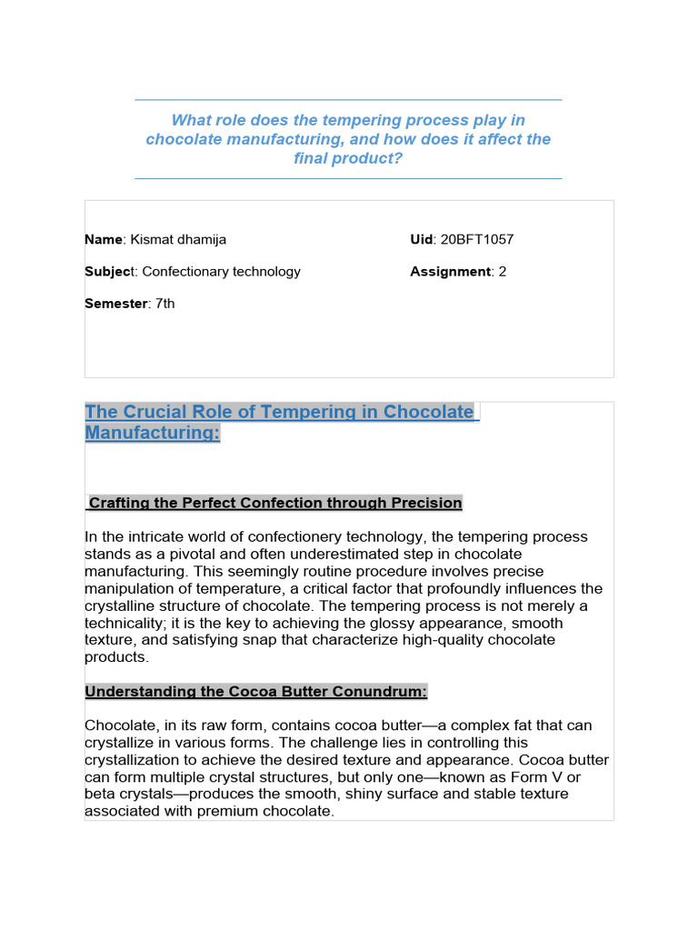 Packaging Technology | PDF | Chocolate | Crystallization