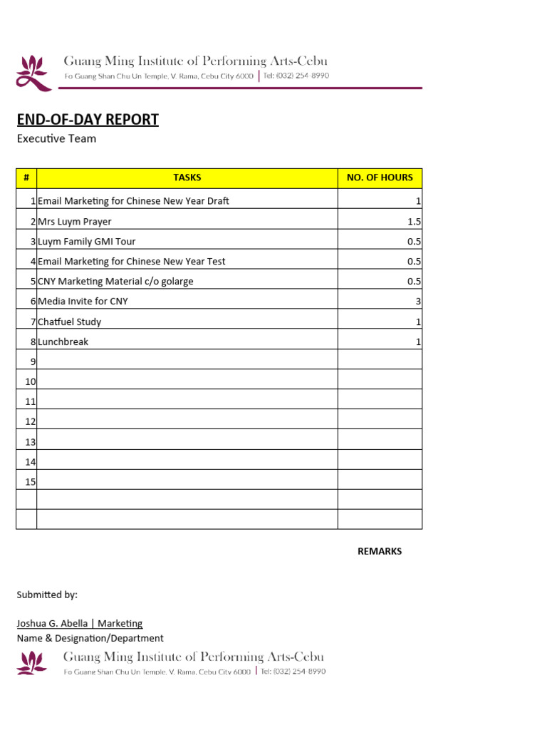 Eod Template | PDF | Computing