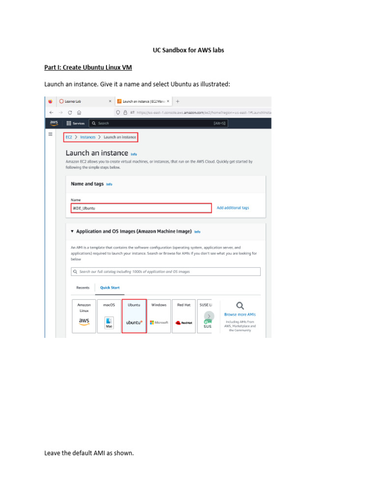 Lab1a Ubuntu AWS Sandbox v2.0 | PDF | Sudo | Computing