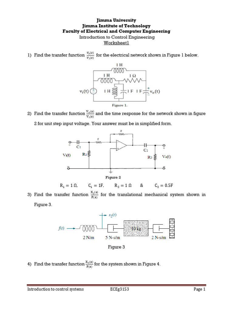 Worksheet 1 | PDF | Electric Motor | Torque