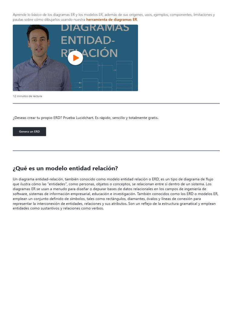 Guía de Diagramas ER: Conceptos y Usos | PDF | Bases de datos ...