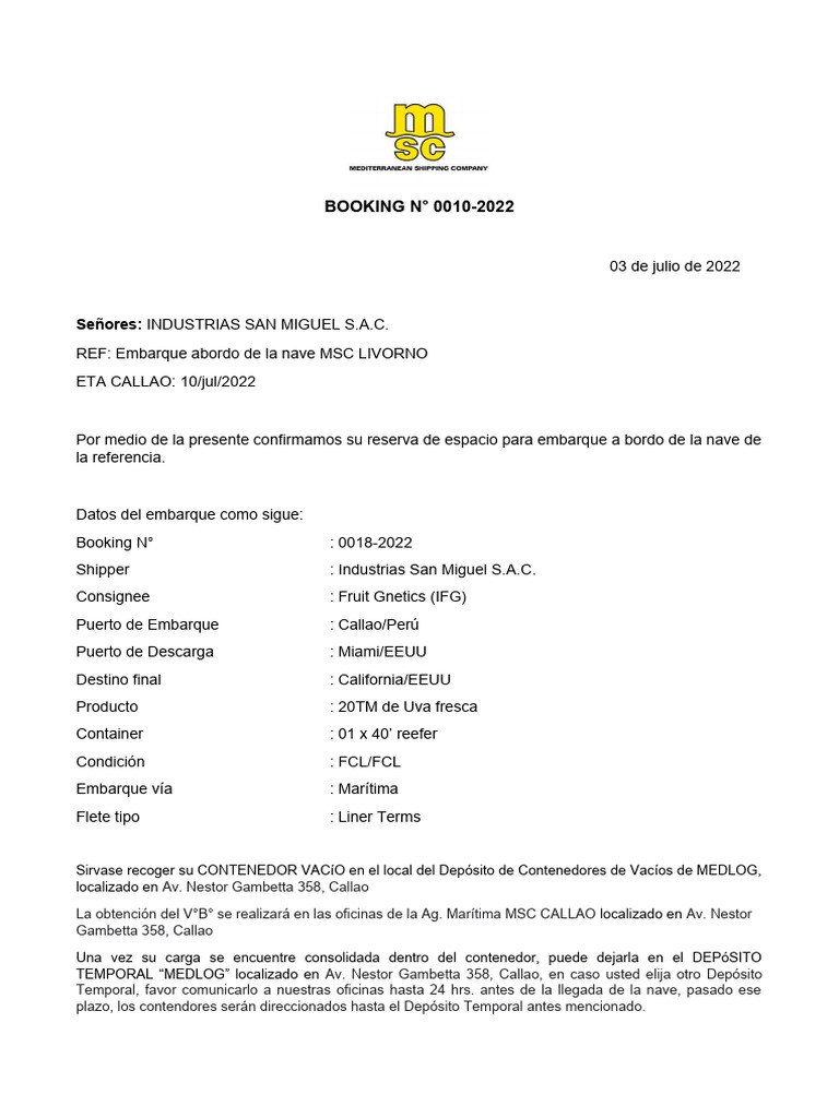 Ejemplo Booking | PDF