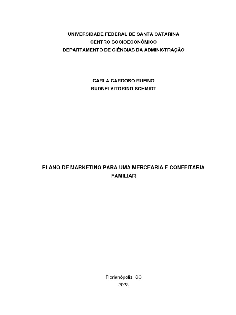 Plano de Marketing para Uma Mercearia e Confeitaria Familiar | PDF ...