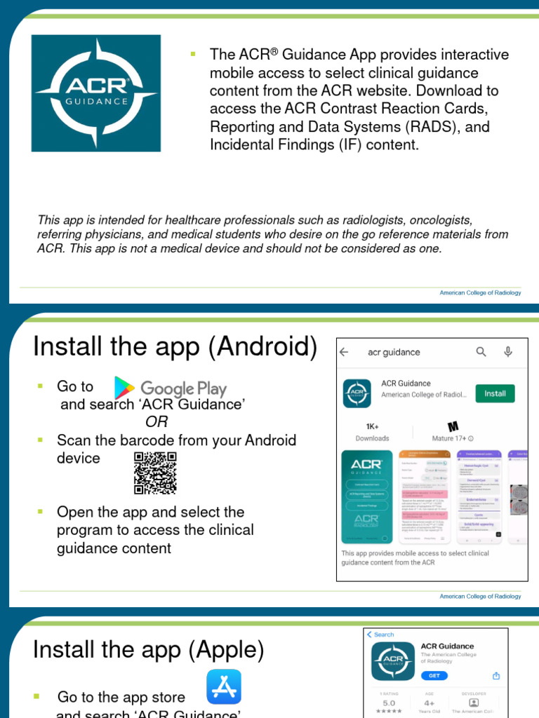 ACR Guidance App | PDF