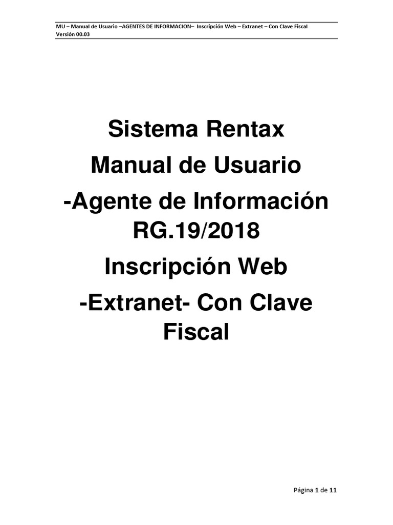 MU-AGENTES DE INFORMACION-Inscripcion Web-Extranet-Con Clave Fiscal ...