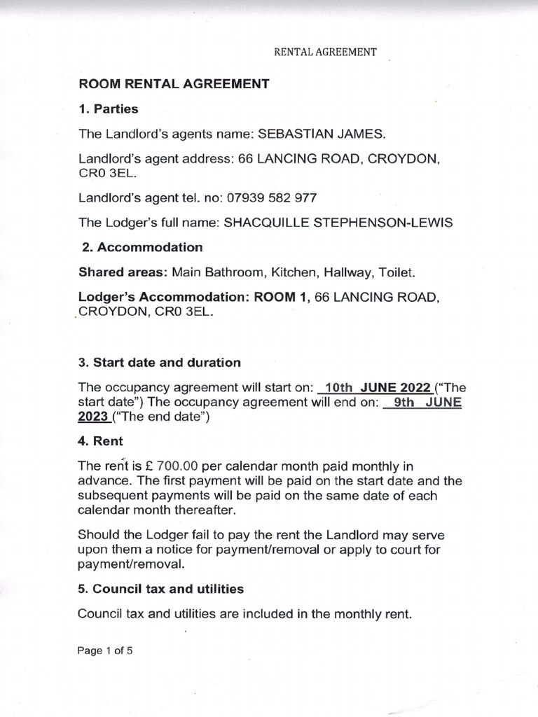 Ast Rental Agreement 13-06-2022 | PDF