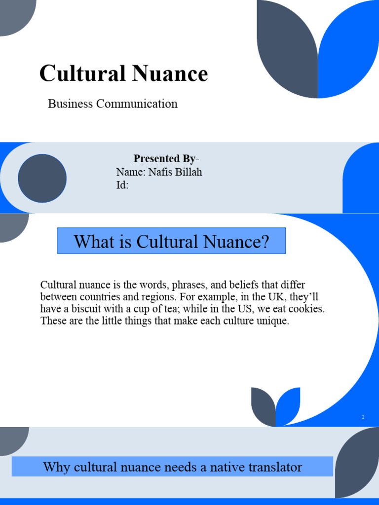 Cultural Nuance | PDF | Communication | Human Communication
