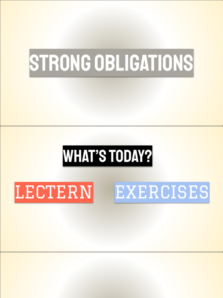 Strong Obligations | PDF | Syntax | Grammar