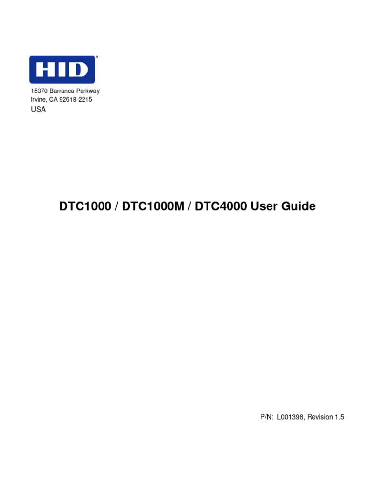 DTC1000 - 1000M - 4000 - UserGuide - EN - L001398 Rev1.5 | PDF | Printer (Computing) | Microsoft ...