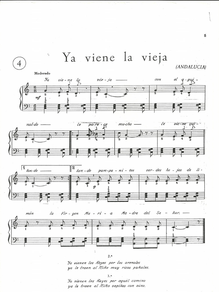 Ya Viene La Vieja - Villancico - Pekepiano | PDF