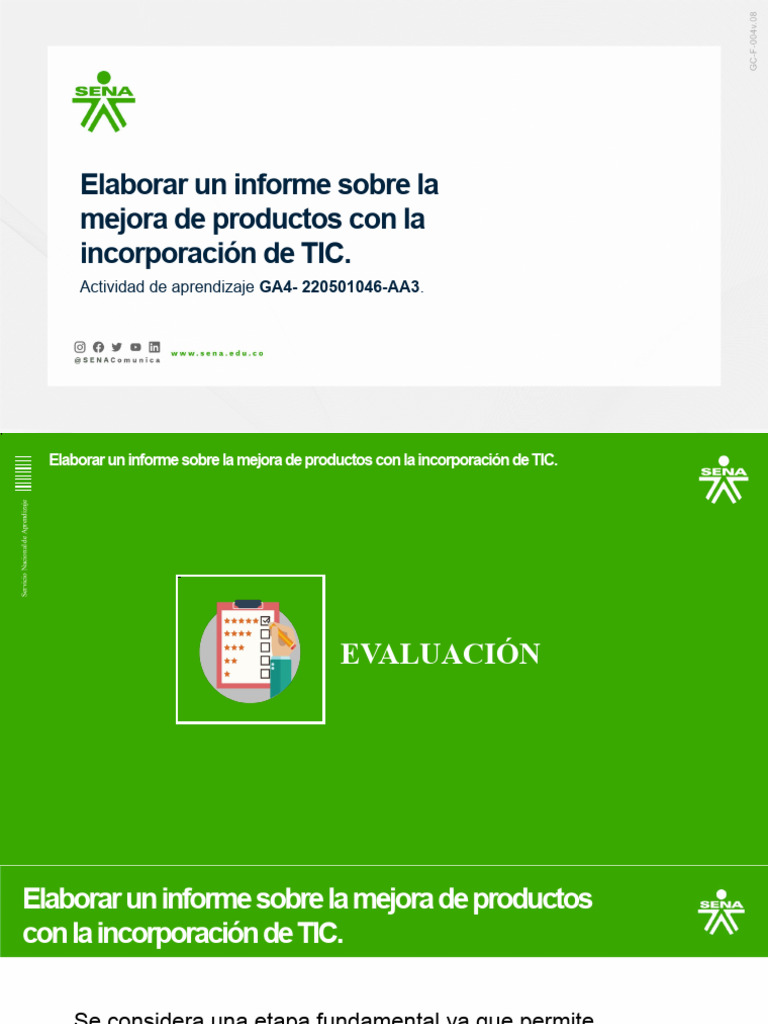 TICS Elaborar Un Informe Sobre La Mejora de Productos Con La Incorporación de TIC. | PDF ...